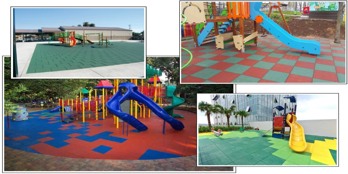 Rubber Bound Safety Paving Tiles